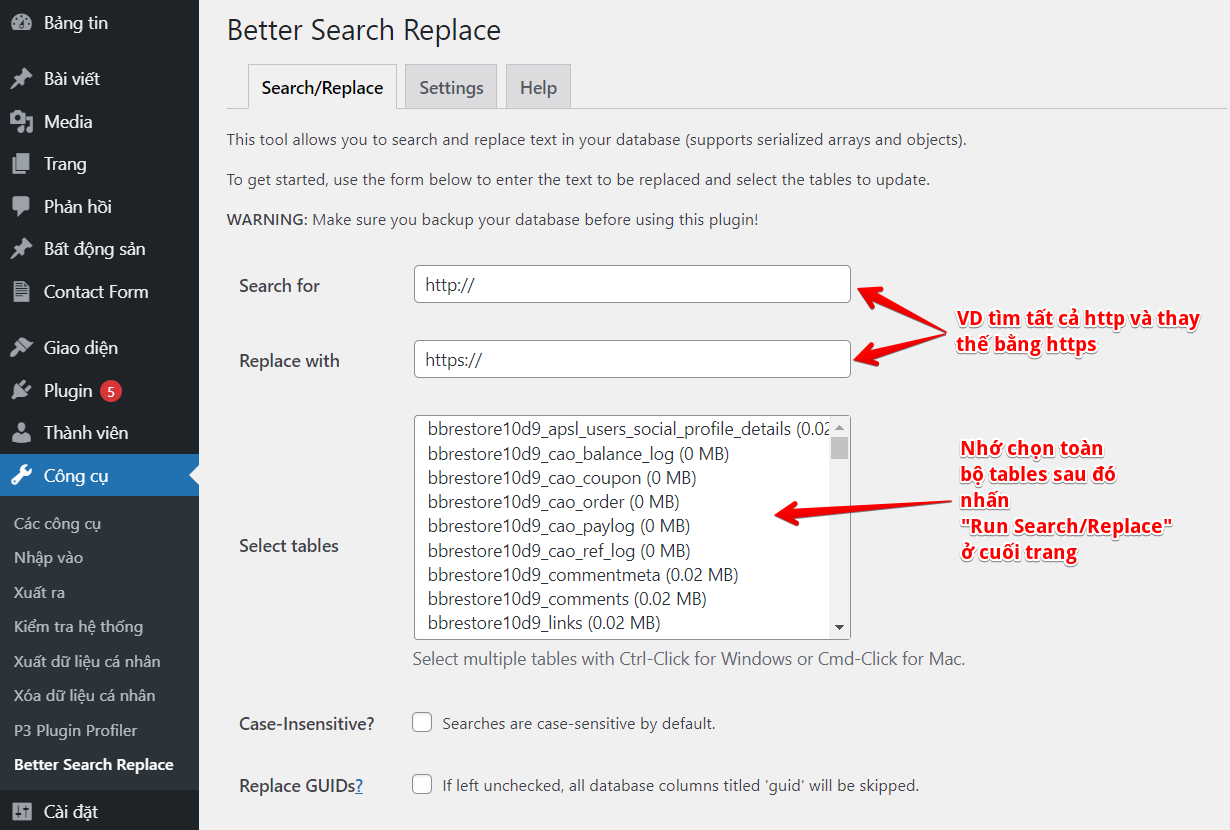Plugin T m Ki m V Thay Th D Li u Cho WordPress